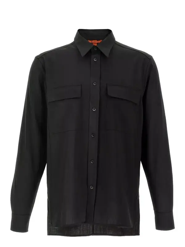Barena Venezia Pocketed Cuffed-sleeve Shirt - Black