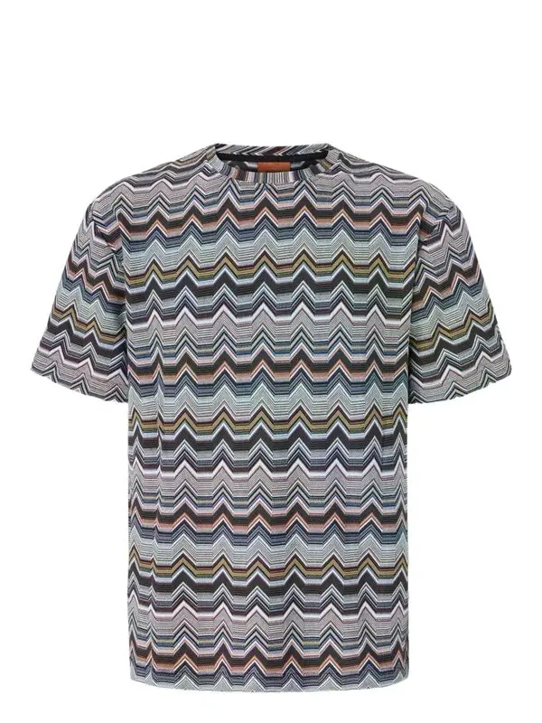 Missoni Geometric-zigzag Pattern Short-sleeved T-shirt - Grey