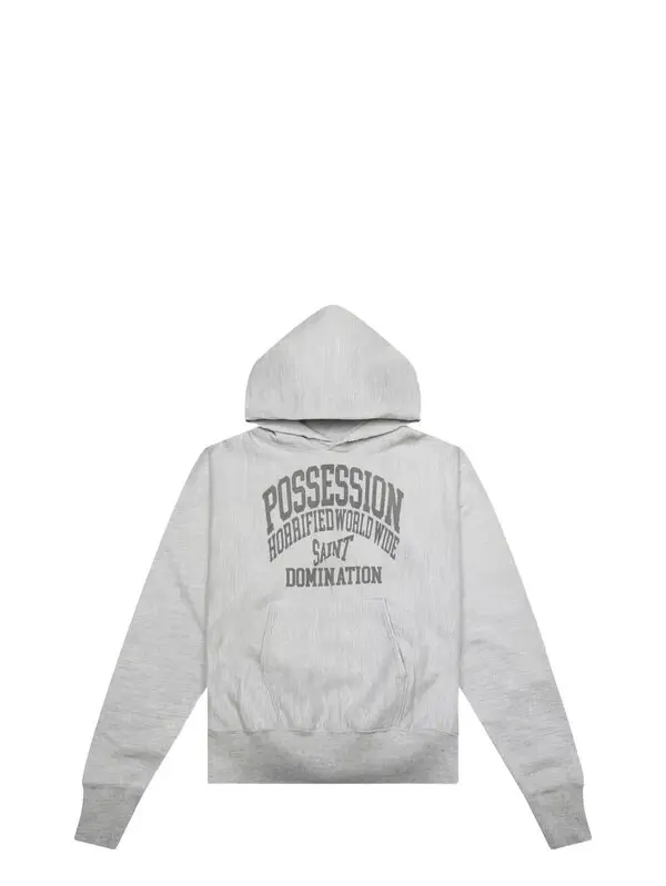 SAINT MXXXXXX Logo-print Hoodie - Grey