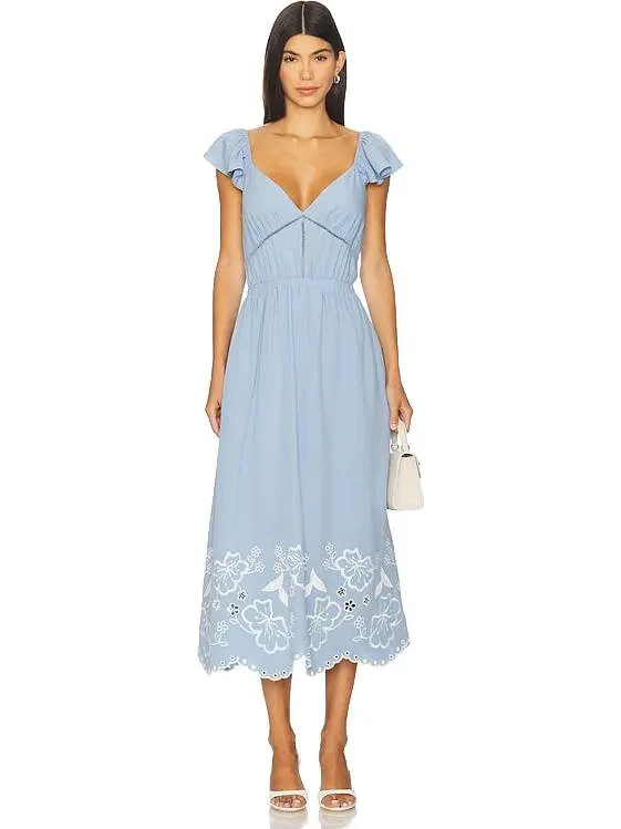 Astr The Label Odeletta Midi Dress - Blue