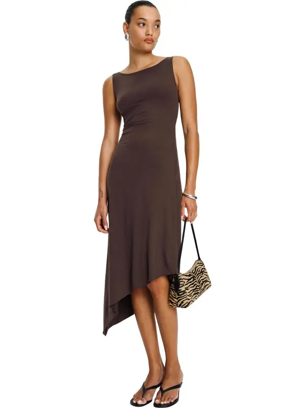 REFORMATION Luke Knit Midi Dress - Mole
