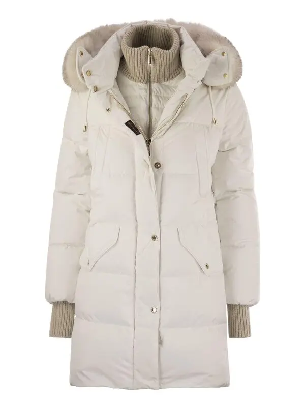 MOORER Talassa-stp Long Down Jacket With Hood - White