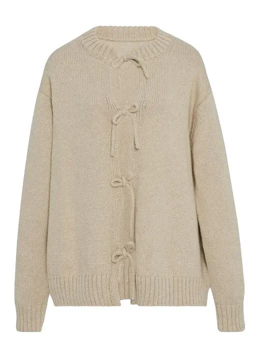 Rosetta Getty Tie-front Cardigan - Brown / Neutral