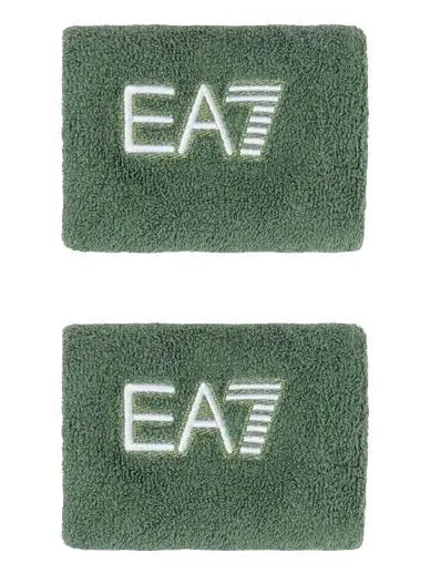 Emporio Armani Ea7 Tennis Pro Stretch-cotton Blend Wristbands - Green