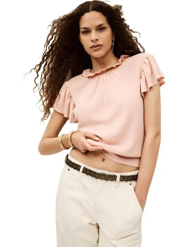 Ba&sh Olea Short-sleeve Top - Brown / Neutral