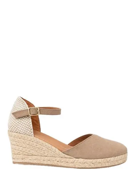 MENINA STEP Jimena Small Strap Wedges - Natural