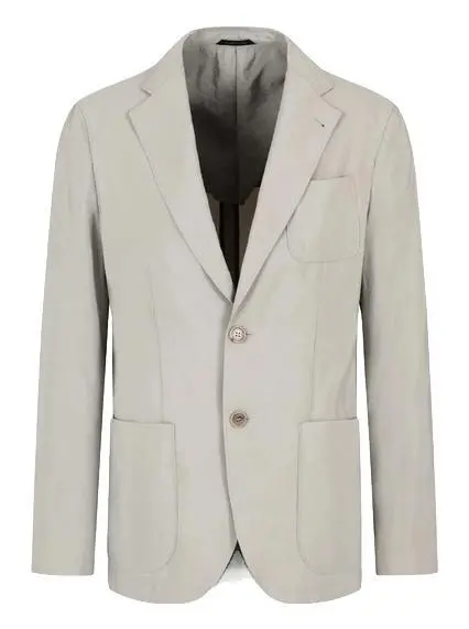 Giorgio Armani Upton Line Washed Silk Single-breasted Jacket - Natural