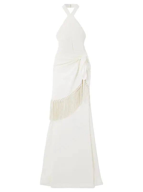 TALLER MARMO Meteora Tasseled Halterneck Gown - Cream