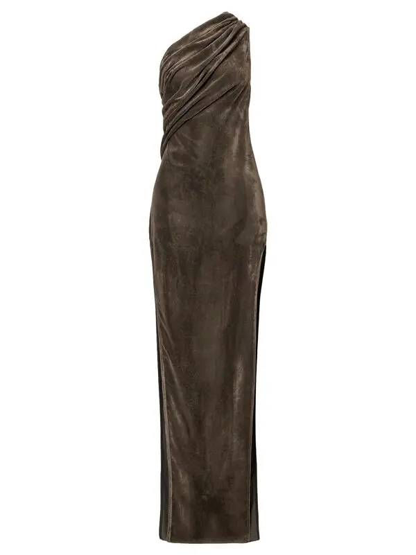Rick Owens Athena Arrowhead One-shoulder Gown - Brown