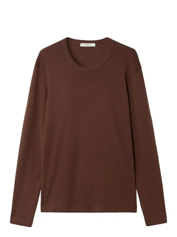 LEMAIRE Cotton-jersey T-shirt - Brown