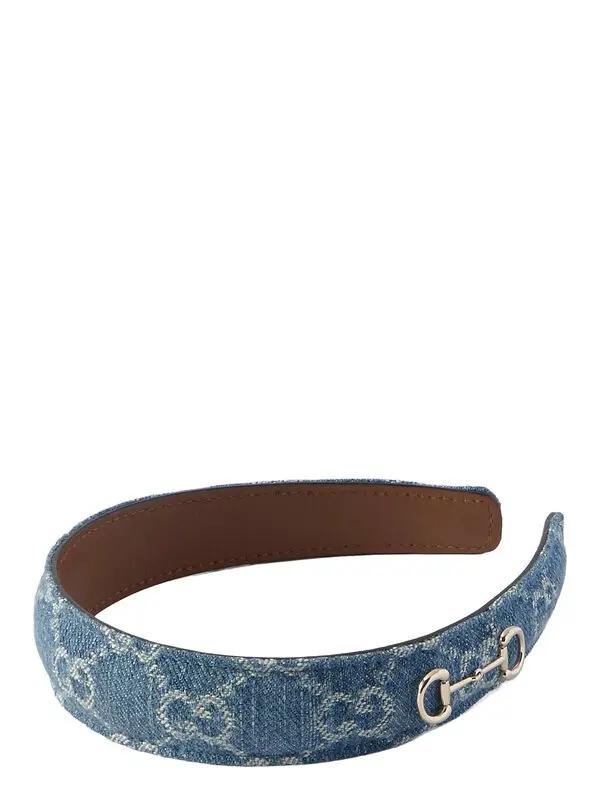 Gucci Horsebit Denim Jacquard Headband - Blue