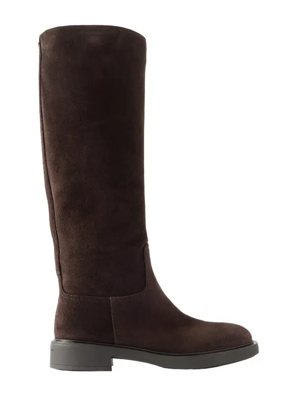 GIANVITO ROSSI Ascott 20 Suede Knee High Boots - Brown