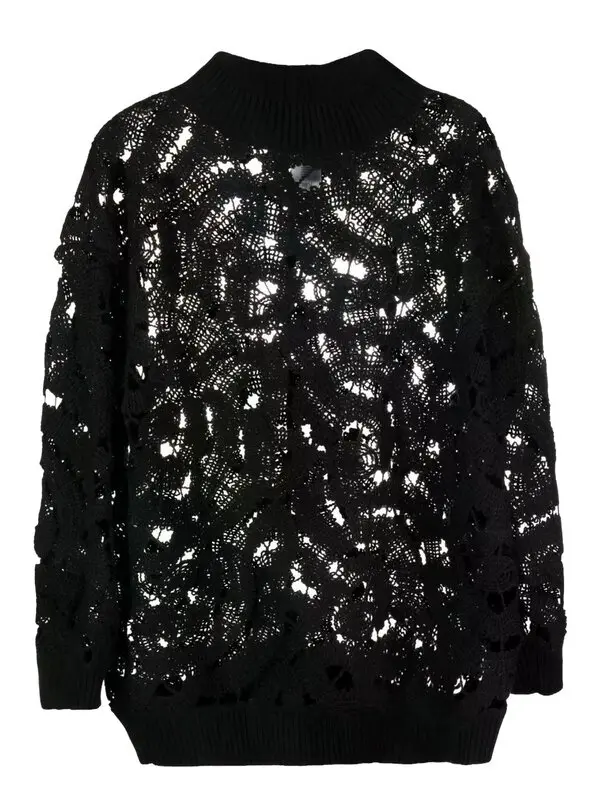 Fabiana Filippi Open-knit Mock-neck Jumper - Black