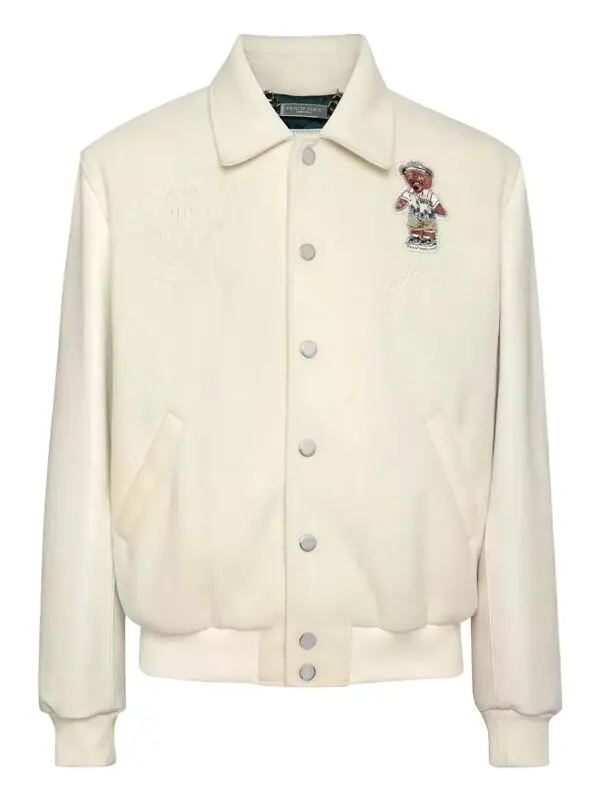 Philipp Plein Bear-embroidered Jacket - Neutrals