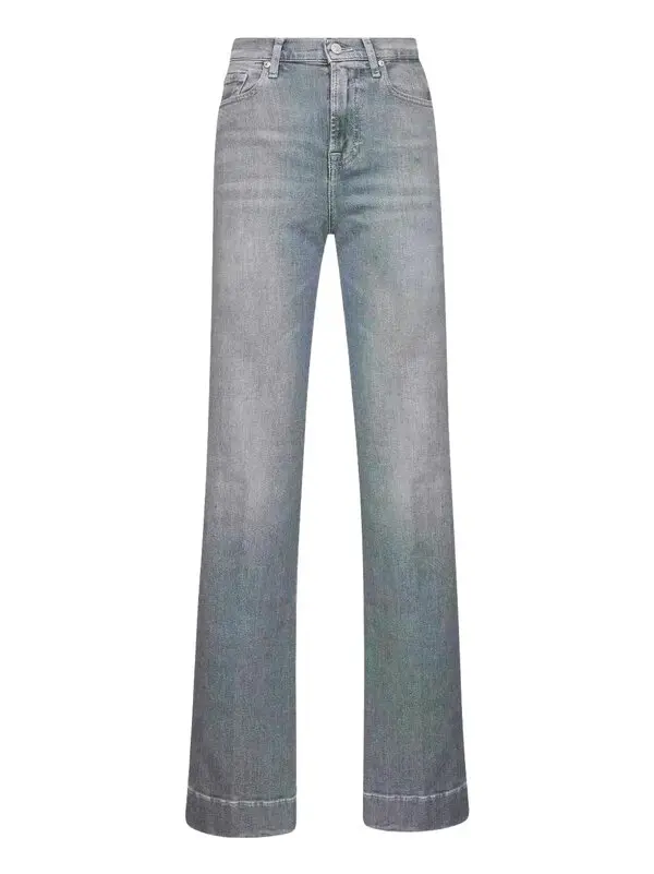 7 For All Mankind High-waist Straight Leg Jeans - Grey