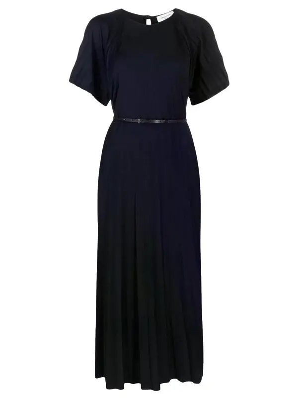 Fabiana Filippi Pleated Belted Midi Dress - Blue