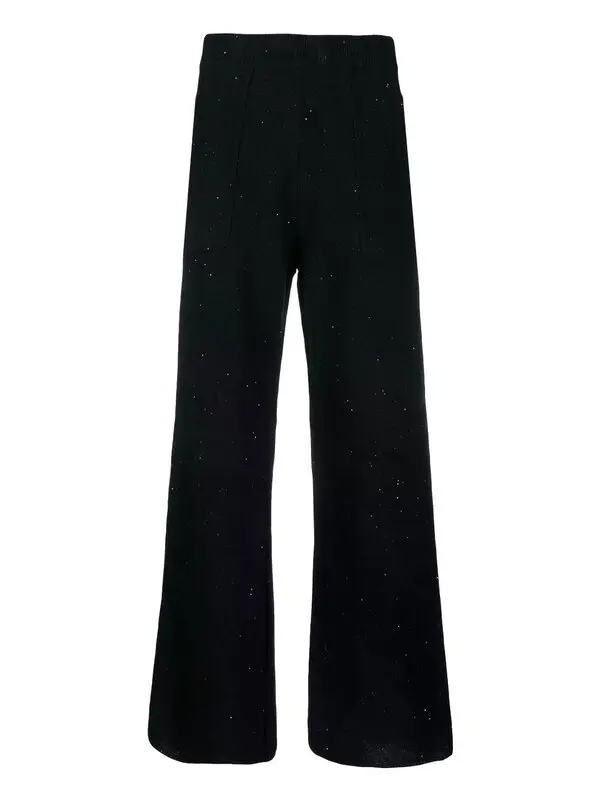 Fabiana Filippi Wide-leg Sequin-embellished Trousers - Black
