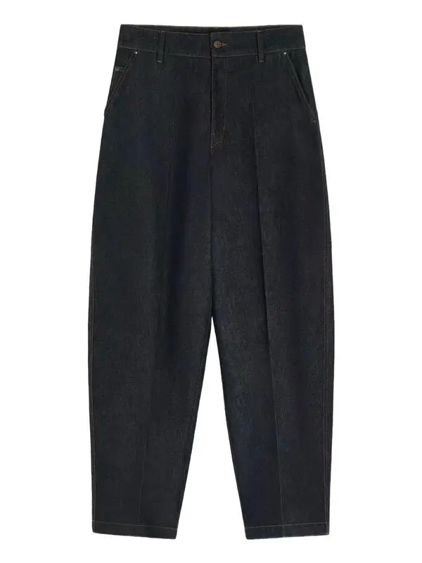 LEMAIRE Maxi Barrel Patch-pockets Trousers - Blue
