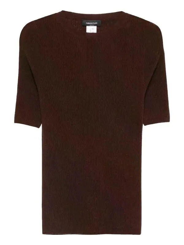 Fabiana Filippi Ribbed Short-sleeve Top - Brown