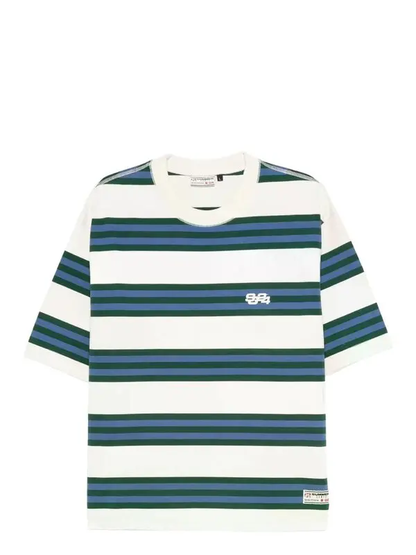 SUMMER GAMES Striped Organic Cotton T-shirt - Neutrals