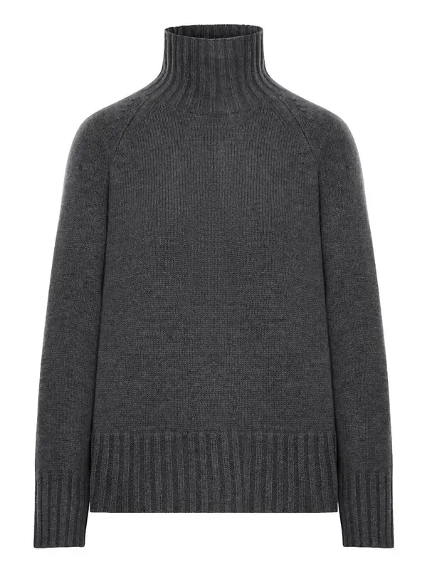 Max Mara Turtleneck Raglan-sleeve Sweater - Grey