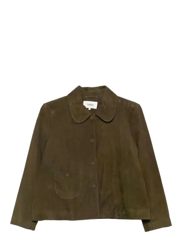 Ba&sh Leather Classic-collar Jacket - Green