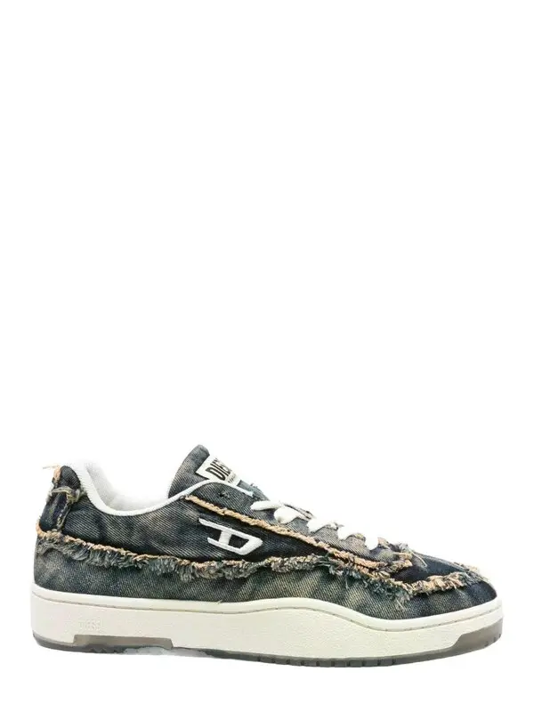 DIESEL® Frayed Denim Low-top Sneakers - Blue