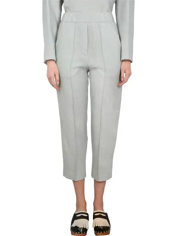 ALYSI Cropped Trousers - Grey