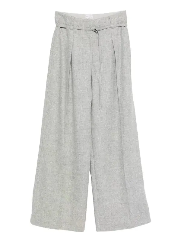 Brunello Cucinelli Pleated Belted Trousers - Grey