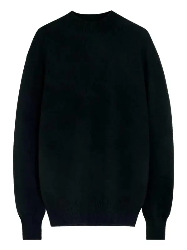 LEMAIRE Mock Neck Trim Sweater - Black