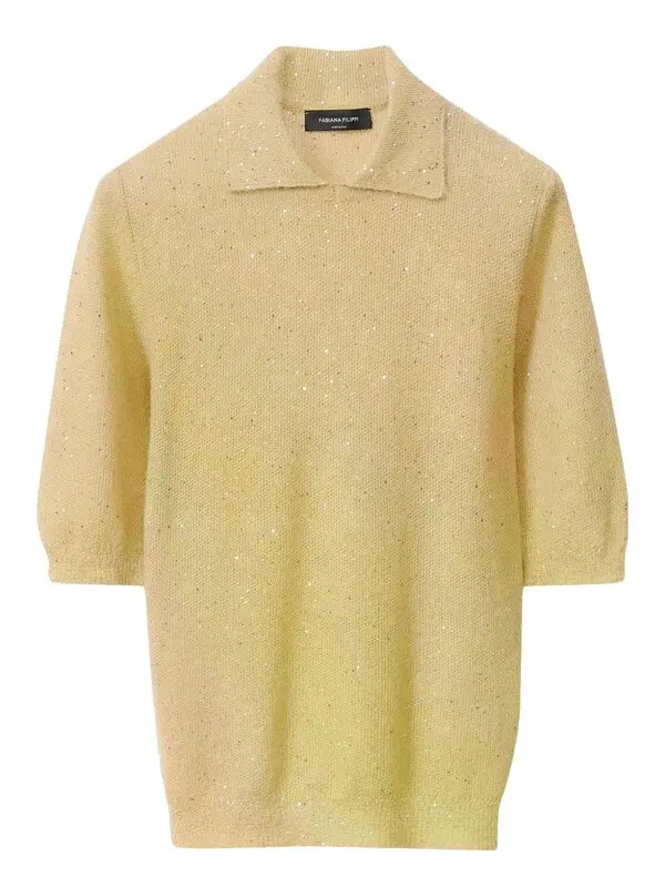 Fabiana Filippi Knitted Polo Top - Gold