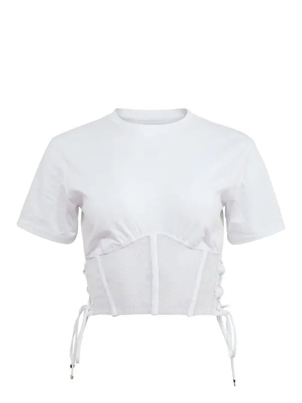 Fleur Du Mal Sabrina Corset T-shirt - Ivory