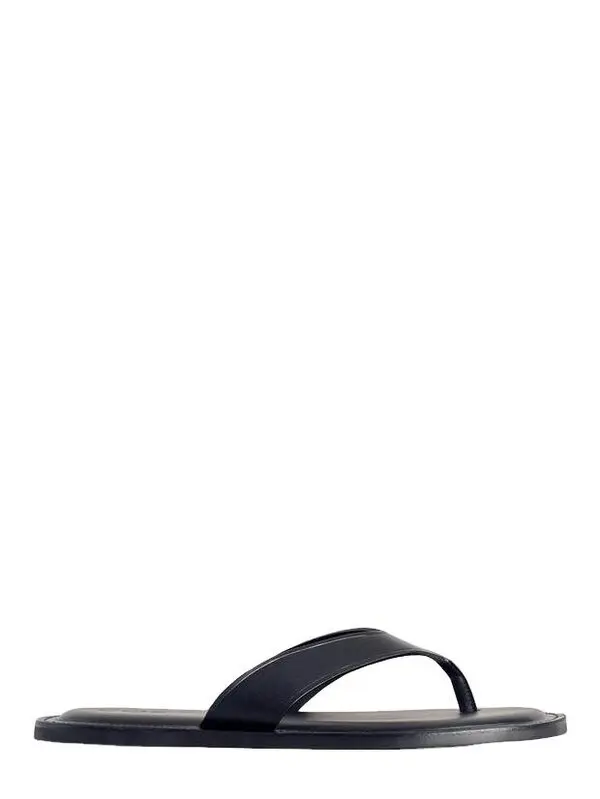 Cos Leather Flip Flops - Black