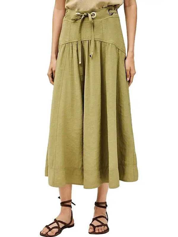 Ba&sh Donia Drawstring Skirt - Khaki