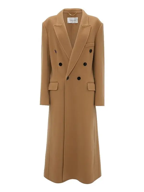 Victoria Beckham Double Faced Overcoat - Camel
