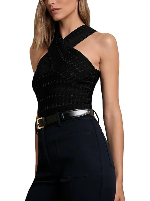 REISS Alex Textured Top - Black