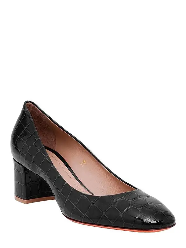 Santoni Leather Low-heel Pumps - Black
