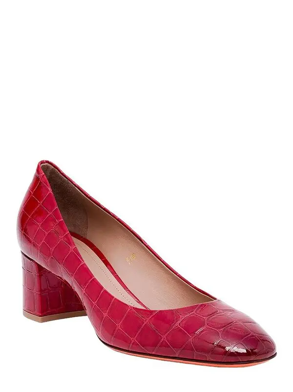 Santoni Leather Low-heel Pumps - Red
