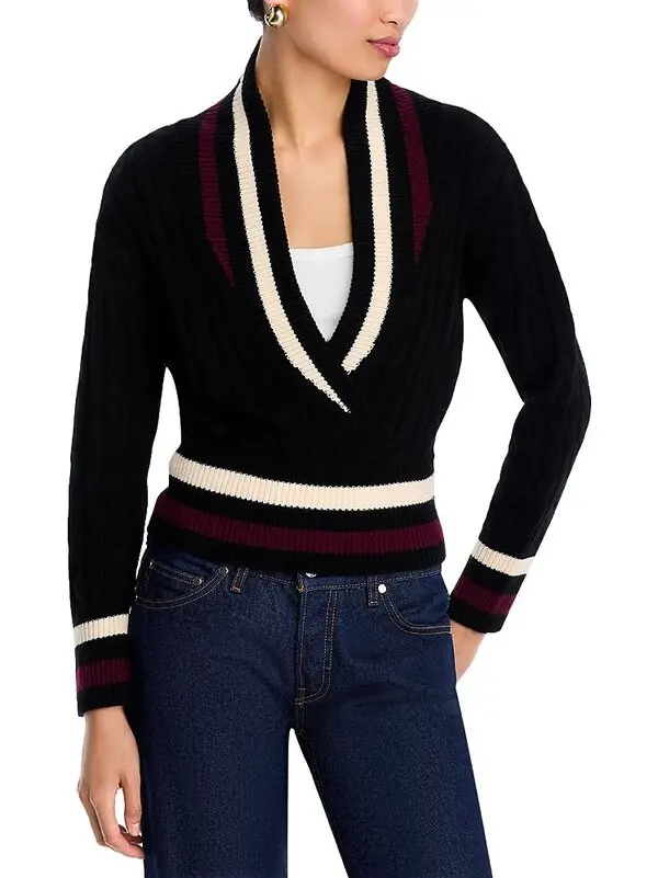 Steve Madden Contrast Stripe Sweater - Black Multi