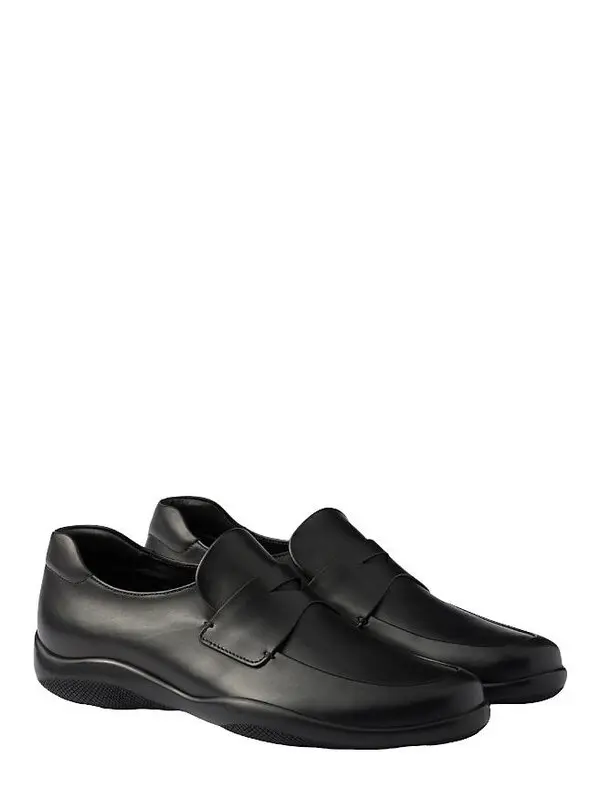 Prada Toblach Leather Loafers - Black