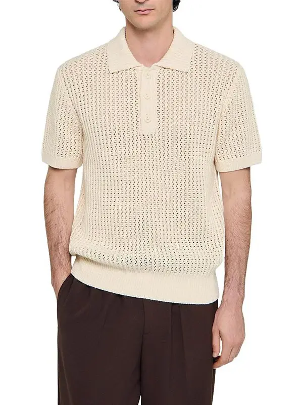Sandro Cotton Polo Shirt - Butter Cream