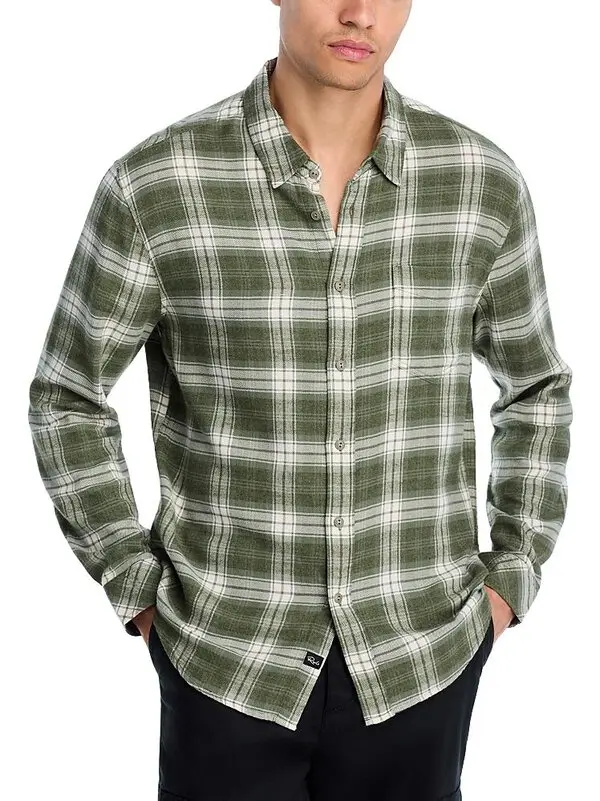 Rails Lennox Regular Fit Shirt - Pine Ecru Melange