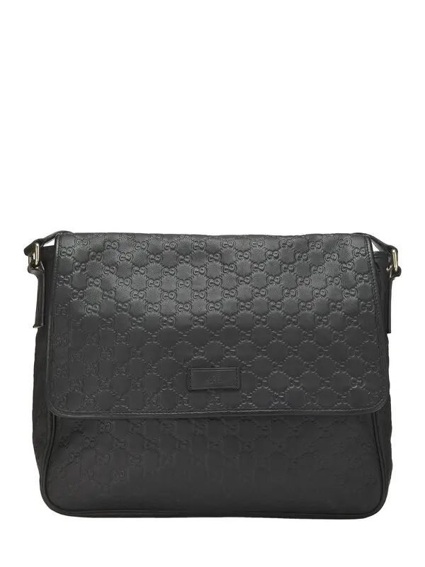 Gucci Guccissima Flap Messenger - Black