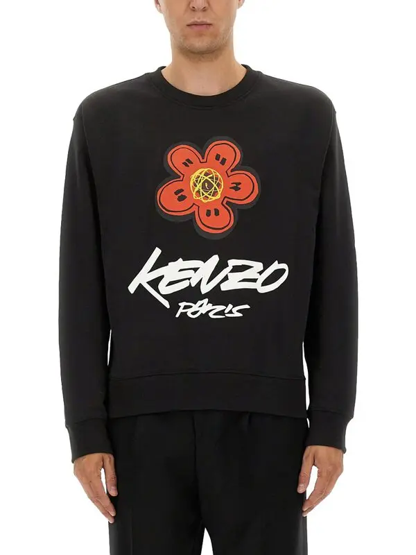 Kenzo Cotton Sweatshirt X Futura 2000 - Black