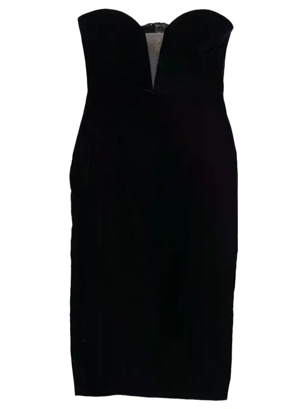 TOM FORD Velvet Strapless Midi Dress - Blue