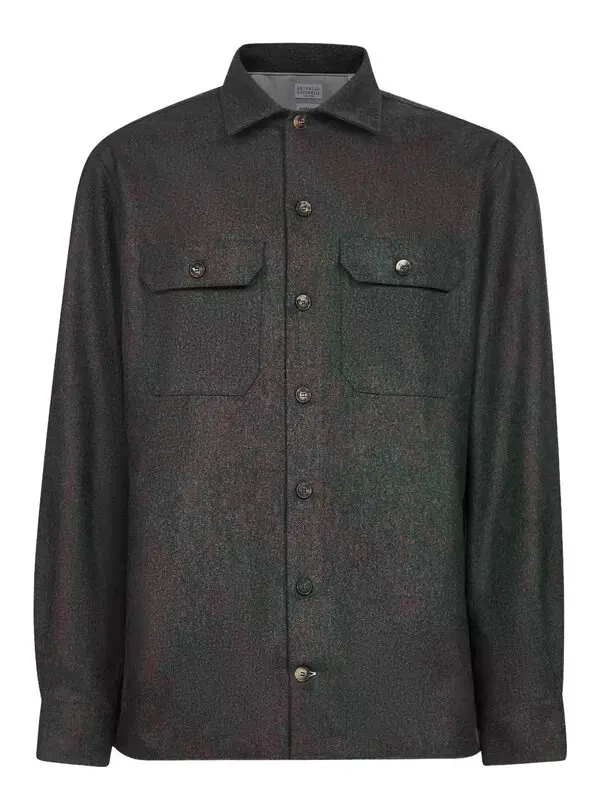 Brunello Cucinelli Patch-pocket Buttoned Shirt - Brown