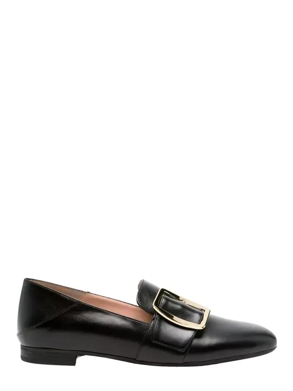 Bally Janelle Buckle Leather Loafers - Black