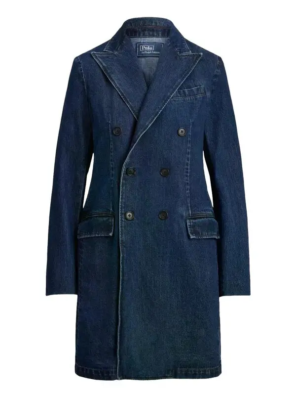 Polo Ralph Lauren Denim Double-breasted Coat - Blue