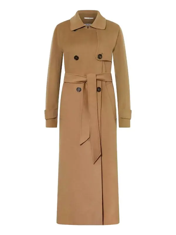 Max Mara Belted Double-breasted Coat - Brown