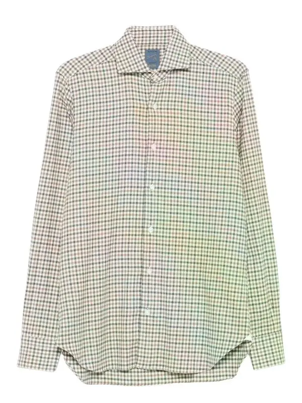 BARBA NAPOLI Checked Cotton Shirt - White